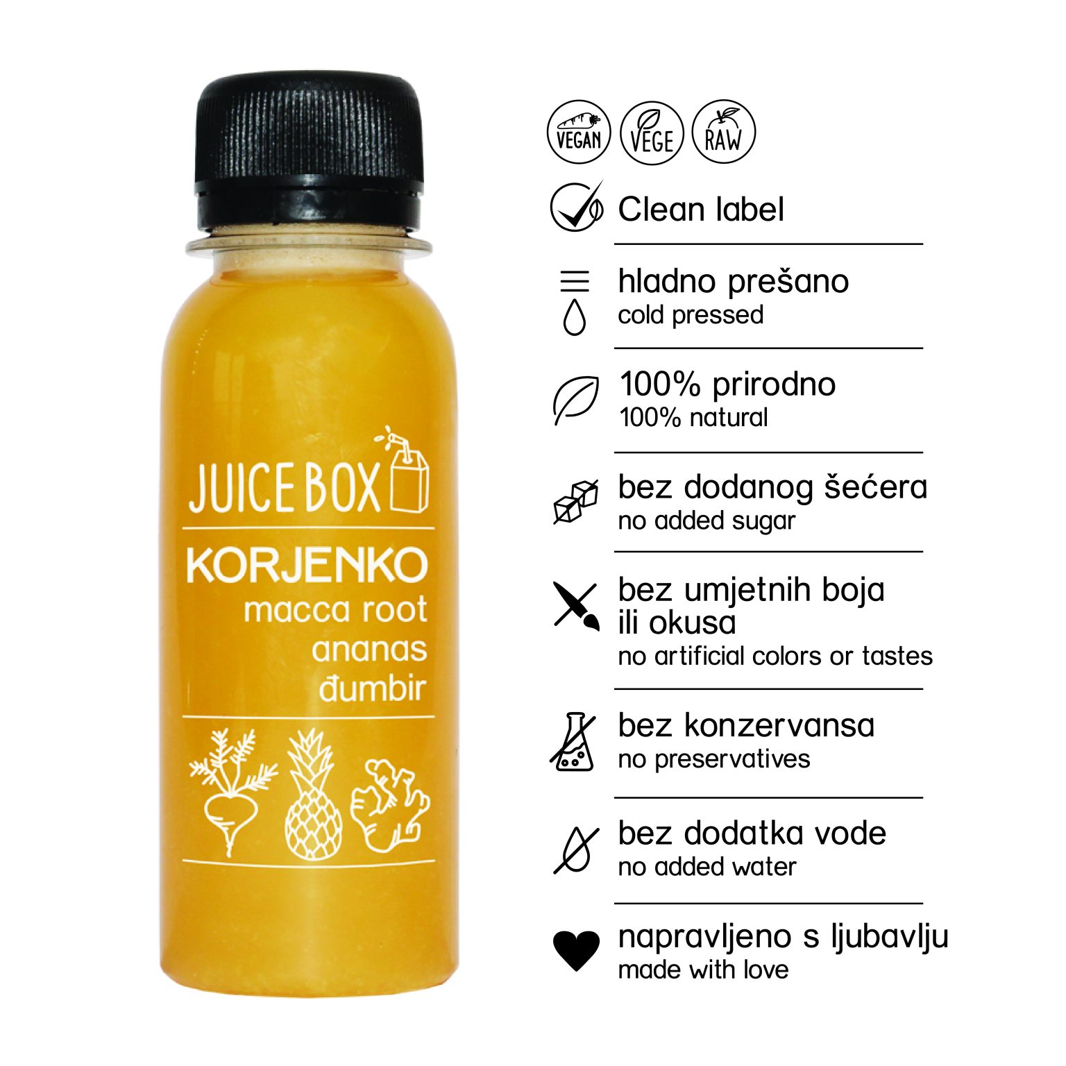 Korjenko hladno prešani sok - Juice Box